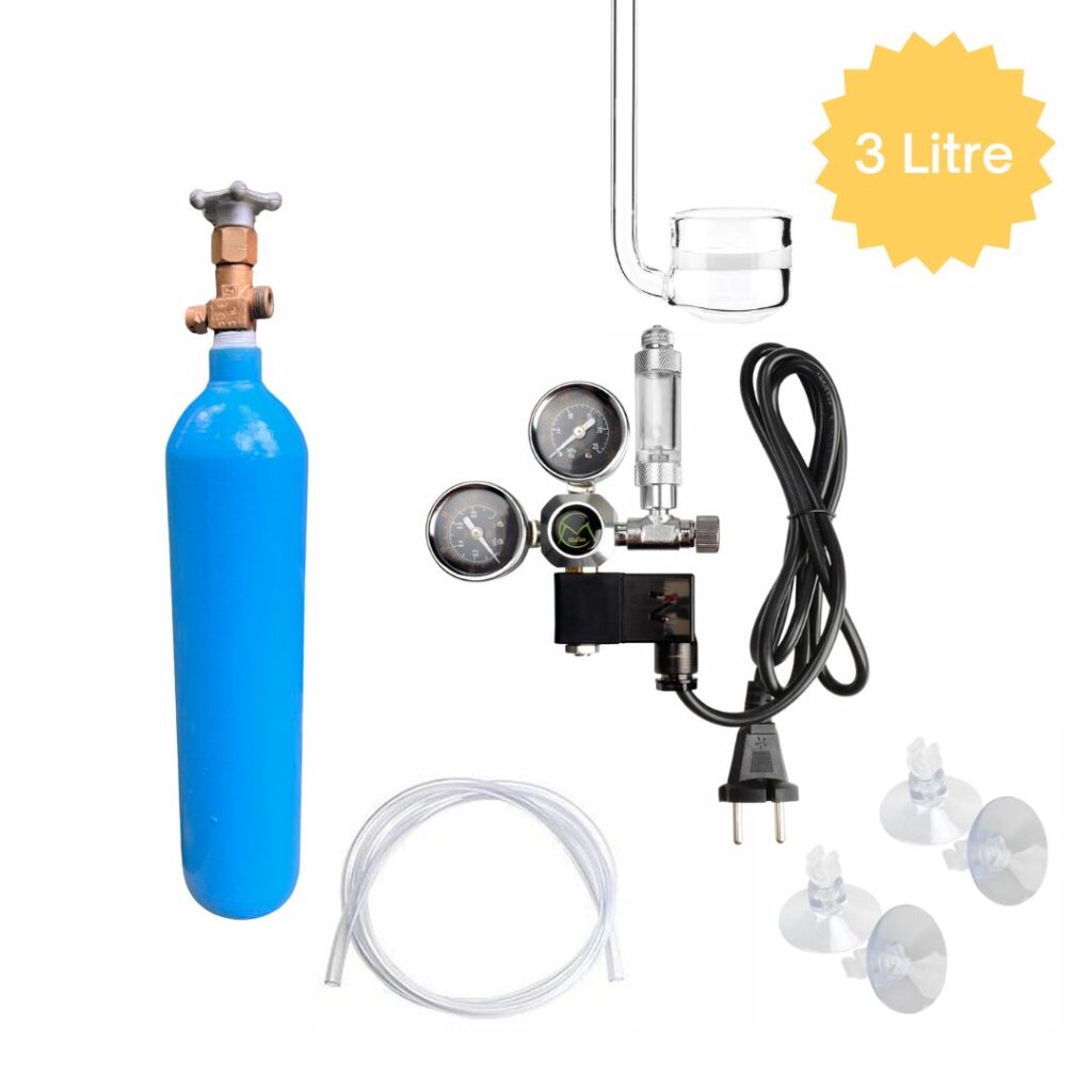 Complete CO2 Kit 3L Steel Cylinder with Mufan Regulator - Aqua Club